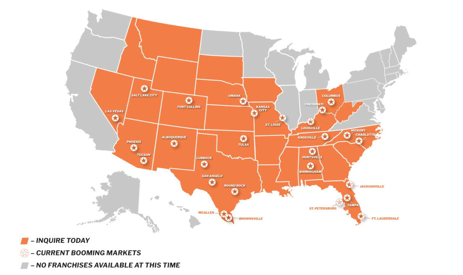Available Franchise Markets | 5 Star Nutrition Franchise